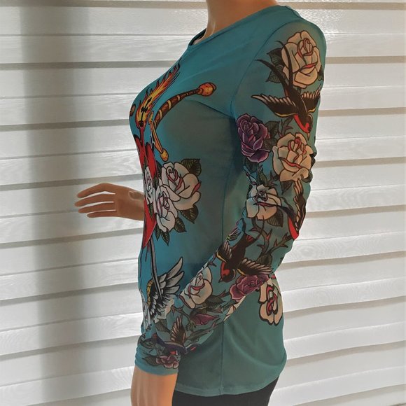 Yellowman | Tops | Tatoo Top | Poshmark